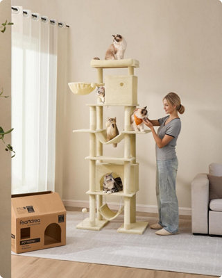 Premium Cat Activity Complex, Spacious Multi-Level Design with Safety ...