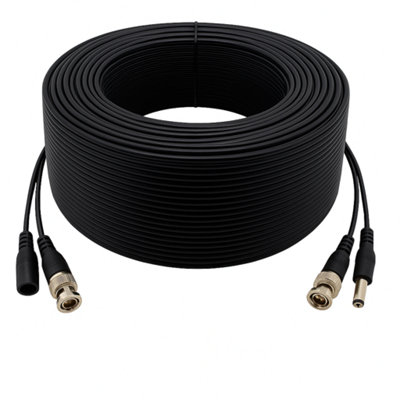 Premium CCTV Black Copper 80m Cable BNC & DC Power Video Lead for ...