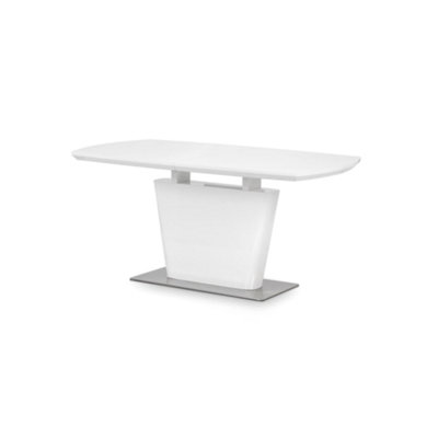 Premium Como 90cm High Gloss Extending Dining Table - White