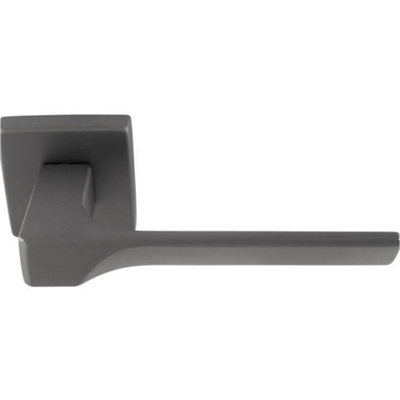 Premium Contoured Door Handle Set - Anthracite Grey Sleek Lever On ...
