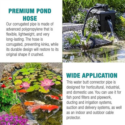 Premium Corrugated Flexible Hose Pond Pipe Set 25mm / 1inch- 2-meter ...