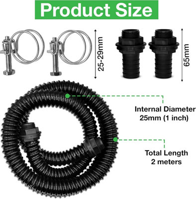 Premium Corrugated Flexible Hose Pond Pipe Set 25mm / 1inch- 2-meter ...