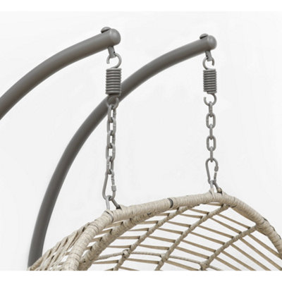 Premium Double Hanging Garden Egg Chair - Wicker Rattan - Outdoor Swing ...