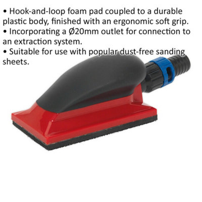 Premium Dust Free Sanding Block - 70mm x 120mm with Ergonomic Grip and ...
