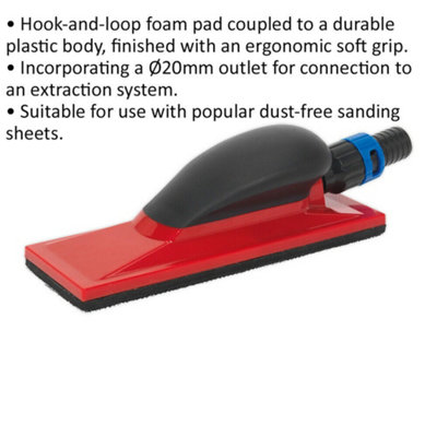 Premium Dust-Free Sanding Block with Hook-and-Loop Foam Pad - 70mm x 198mm