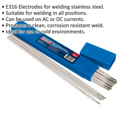Premium E316 Stainless Steel Welding Electrodes - 1kg Pack, 3.2mm x ...