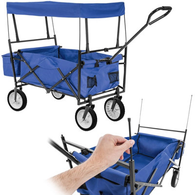 Premium Garden Trolley Wheelbarrow Cart With Roof Foldable Incl. Carry ...