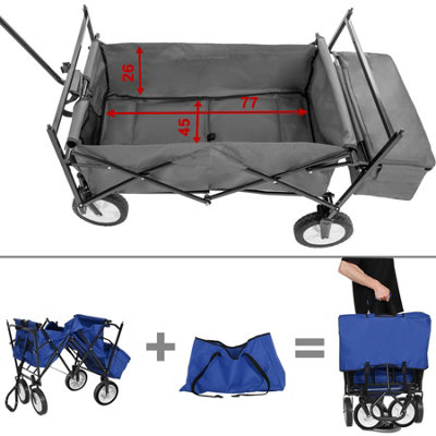 Premium Garden Trolley Wheelbarrow Cart With Roof Foldable Incl. Carry ...