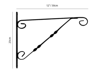 Premium Hanging Basket Bracket - Twisted Design - 12" Bracket