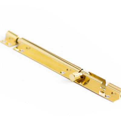 Premium Heavy-Duty Polished Brass Straight Barrel Bolts 200x38mm - Door ...