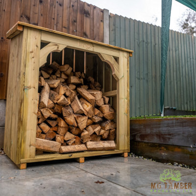 Premium Heavy Duty Wooden Log Store, Beautiful Quality Wood Store. Free ...