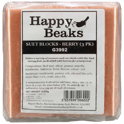 Shop Premium High Energy Suet Blocks Berry Flavour Garden Bird Feed ...