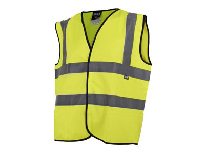 Premium High Visibility Yellow Safety Waistcoat Size M for Optimal Safety
