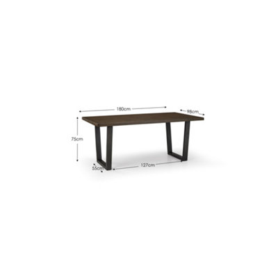 Premium Huxford 180cm Dark Oak Dining Table