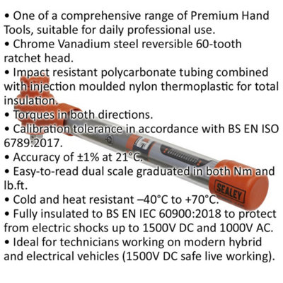 Premium Insulated Torque Wrench with Calibrated Range of 12-60 Nm for ...