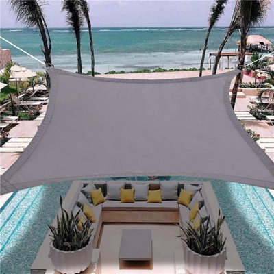 Premium INT 185gsm 600gram Sun Shade Sail - Water Proof - Grey - 3x4 ...