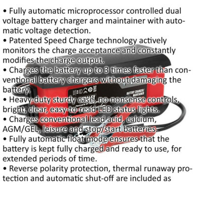 Premium Intelligent 2A Battery Charger for 6V and 12V Batteries with ...