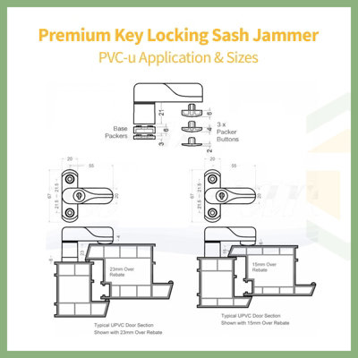 PREMIUM KEY LOCKING SASH JAMMER WINDOW LOCK (20 PACK) - CARAMEL