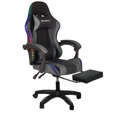 Premium LED Gaming Chair with Footrest