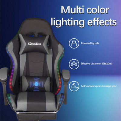 Premium LED Gaming Chair with Footrest