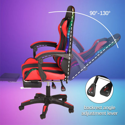 Premium LED Gaming Chair with Footrest