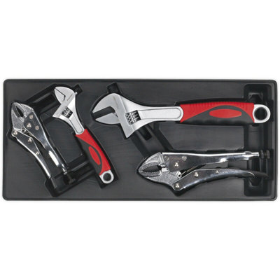 Premium Locking Pliers and Adjustable Wrench Set with Modular Tool Tray ...