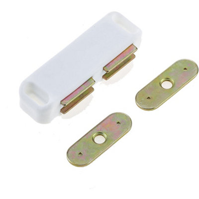 Premium Magnetic Catches for Cabinets - 62x18mm White - Cupboard Door Catch