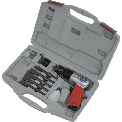 Premium Medium Stroke Air Hammer Kit with Soft Grip and Handle Exhaust