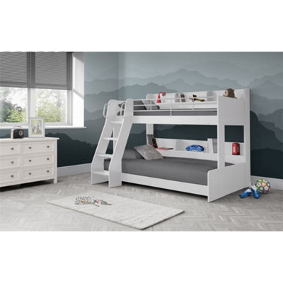 Premium Modern White Triple Sleeper Bunk Bed - 2x 3ft (90cm) | DIY at B&Q