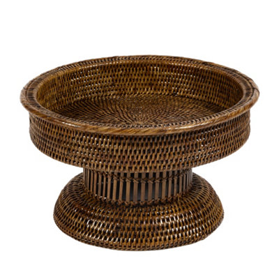 Premium Natural Rattan Brown Display Cake Stand