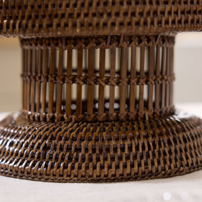 Premium Natural Rattan Brown Display Cake Stand