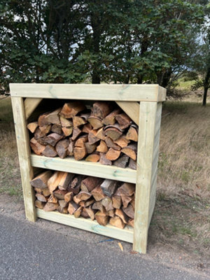 Premium outdoor natural wood log store