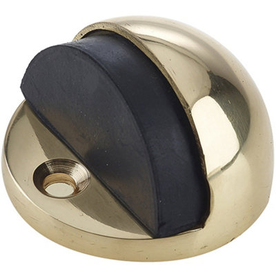 Premium Oval Floor Mounted Door Stop in Polished Brass - 46x26mm ...