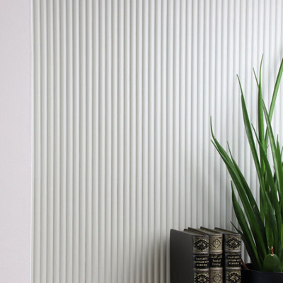 Premium Paintable Ribbed Wall Panel 1190x1190x12mm (5 Pack) | DIY at B&Q