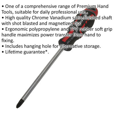 Premium Phillips Screwdriver 3 x 150mm with Soft Grip and Magnetic Tip
