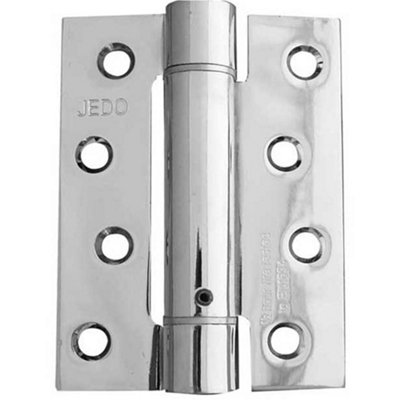 Premium Polished Chrome Single Action Spring Hinge 102x76x2.7mm Pack of ...