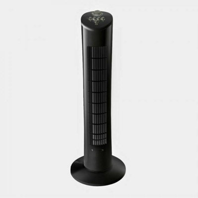 Premium Portable 31" Tower Fan Black | DIY at B&Q