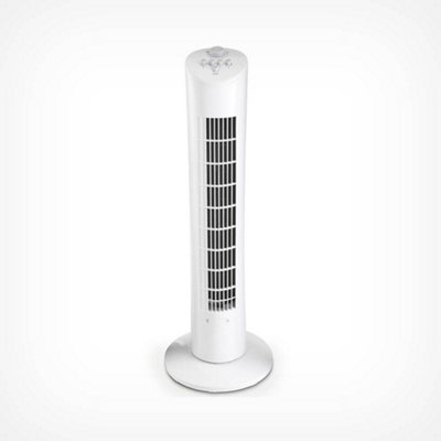 Premium Portable 31" Tower Fan White | DIY at B&Q