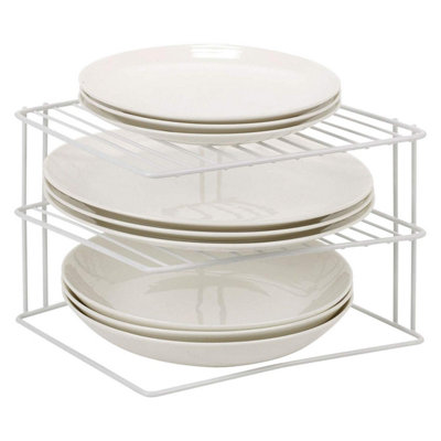 Premium Quality 3 Tier Kitchen Corner Plate Rack Cupboard Shelf Insert ...
