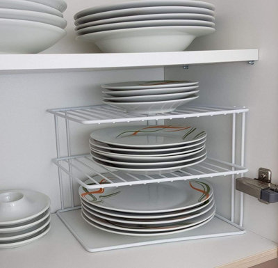 Premium Quality 3 Tier Kitchen Corner Plate Rack Cupboard Shelf Insert ...