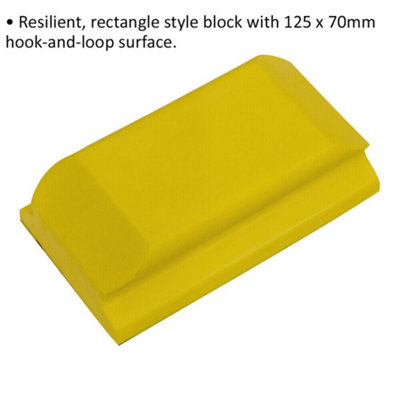 Premium Rectangular Sanding Block - 125mm x 70mm with Hook and Loop Surface