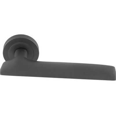 Premium Slim Flat Door Handle Set - Anthracite Grey Designer Lever On ...