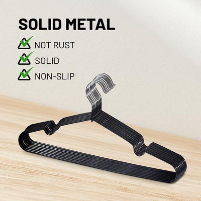 Premium Space Saving Rubber Coated Metal Hangers, Pack of 20