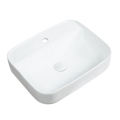 Premium Square Countertop Basin 500mm - White | DIY at B&Q