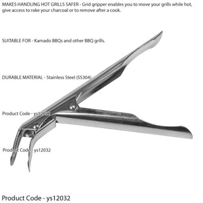 Premium Stainless Steel BBQ Grill Grate Gripper Tool for Safe and Easy Cooking