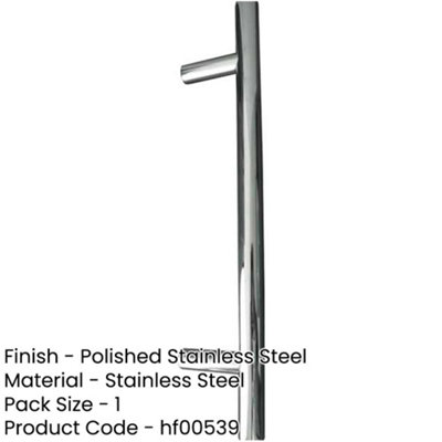 Premium Stainless Steel T Bar Cabinet Handle 156x12mm Polished for ...