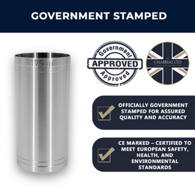 Premium Stainless Steel Thimble Spirit Measure 175ml Durable Bar ...
