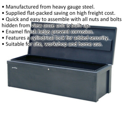 Premium Steel Tool Storage Chest - Secure Locking Site Box - 1200 x 450 ...