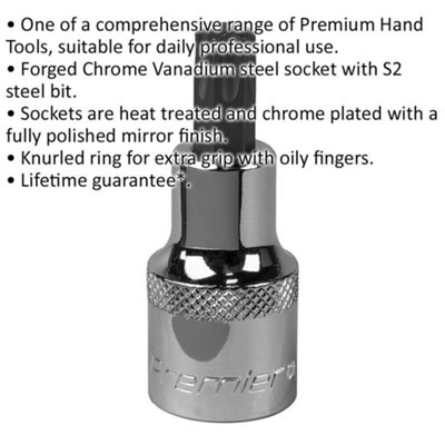Premium T50 TRX Star Socket Bit - 1/2" Drive with S2 Steel Head and ...
