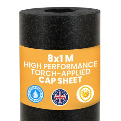 Premium Torch-On Cap Sheet Roll, 8m x 1m - Waterproof & UV-Resistant ...
